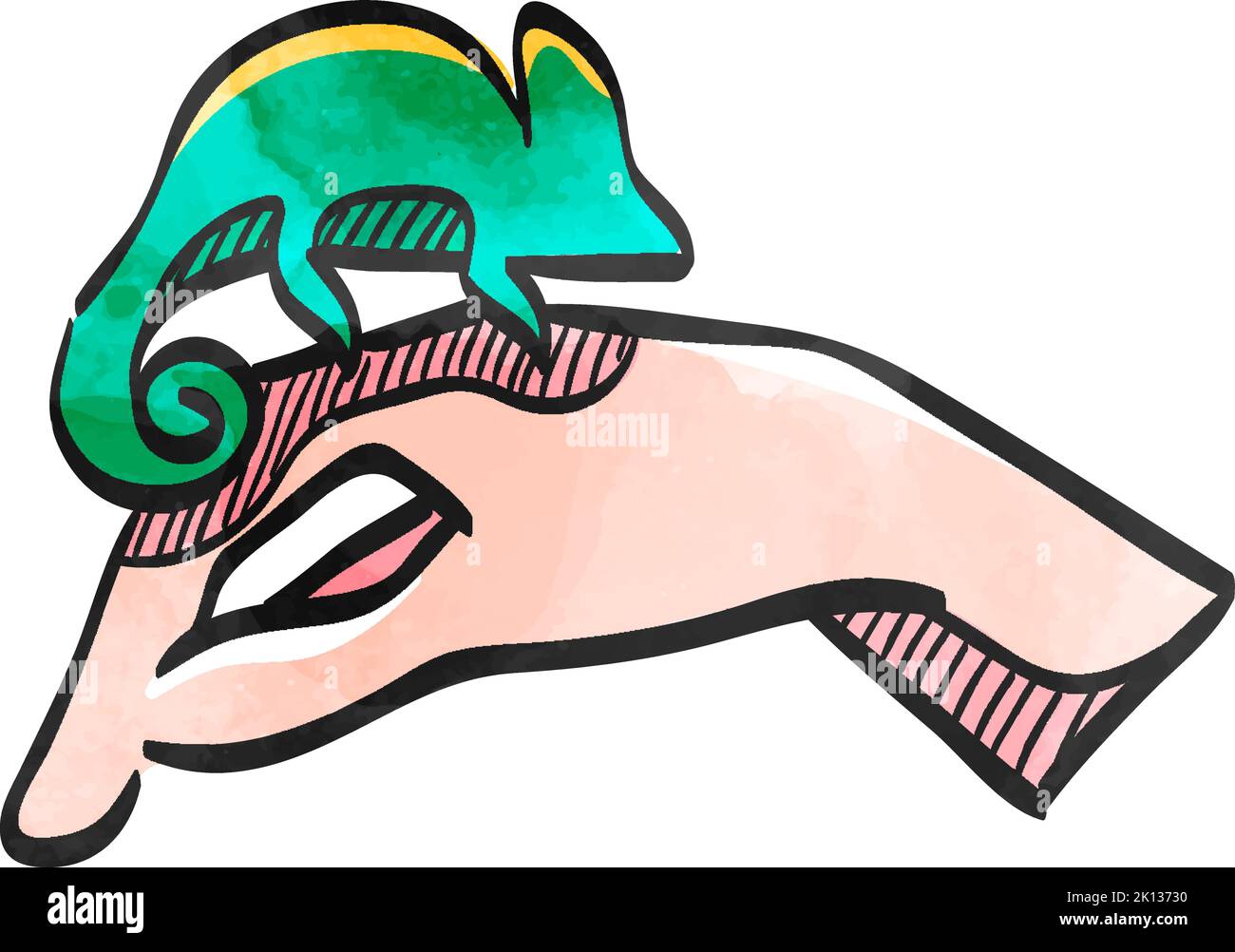 Lizard watercolor Stock Vector Images - Alamy