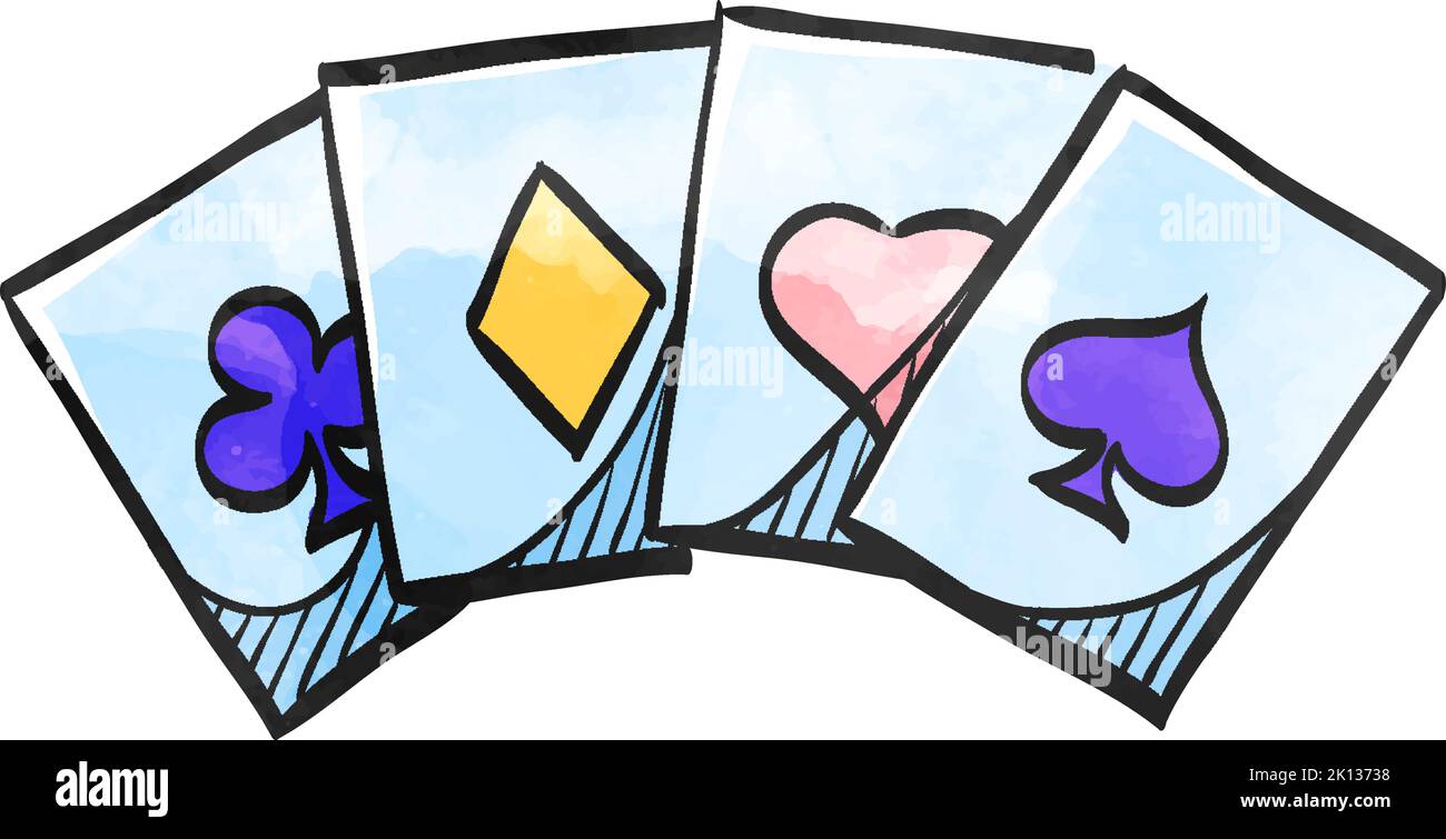 Playing cards icon in watercolor style Stock Vector Image & Art - Alamy