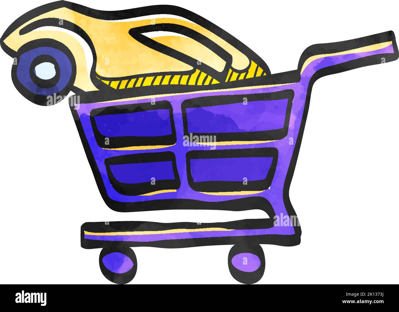 Car Grocery Cart Cartoon