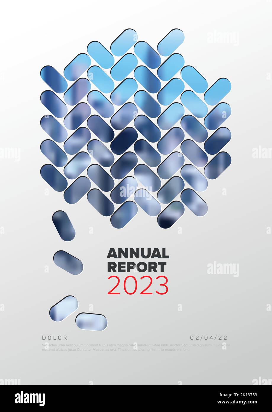Vector abstract annual report cover template with sample text and ...