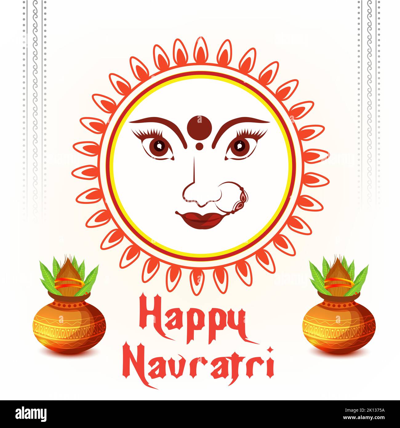 Vector illustration of Indian Festival,Navratri Celebration Stock Photo ...