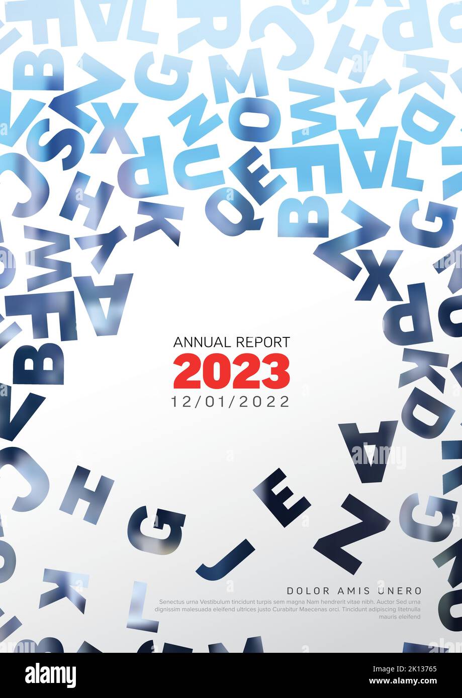 Vector abstract annual report cover template with sample text and ...