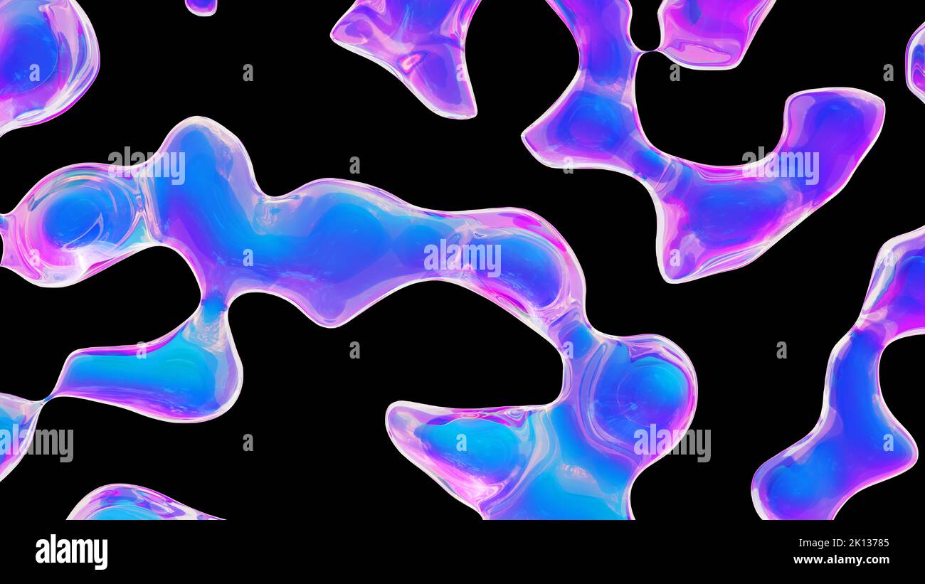 Fluid color glass drops y2k background. Holographic dynamic iridescent ...
