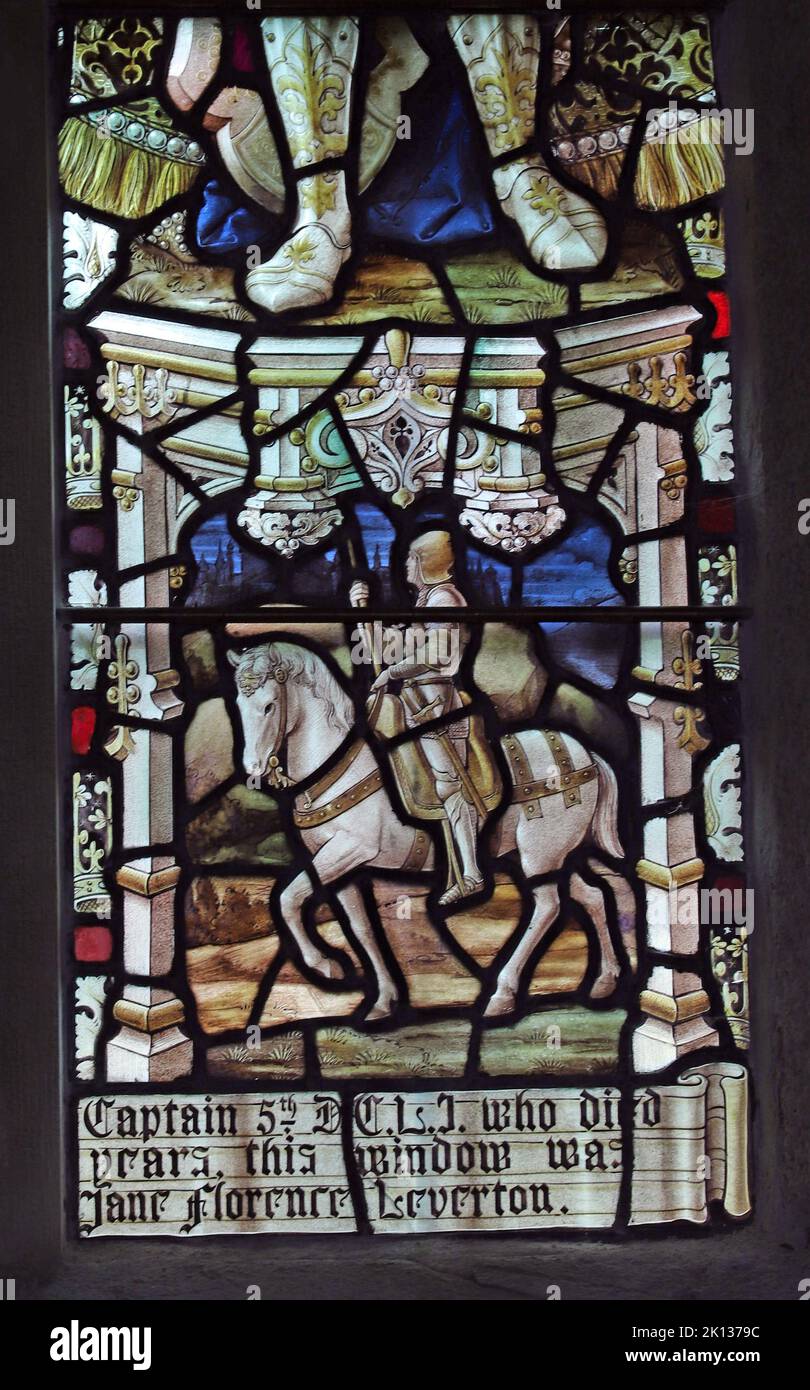 Stained glass window by Percy Bacon depicting Sir Percival approaching ...