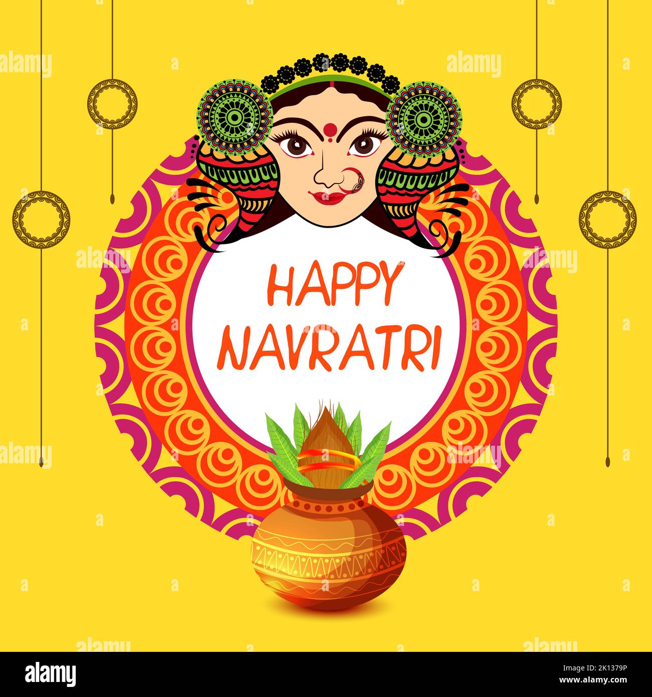 Vector illustration of Indian Festival,Navratri Celebration Stock Photo ...