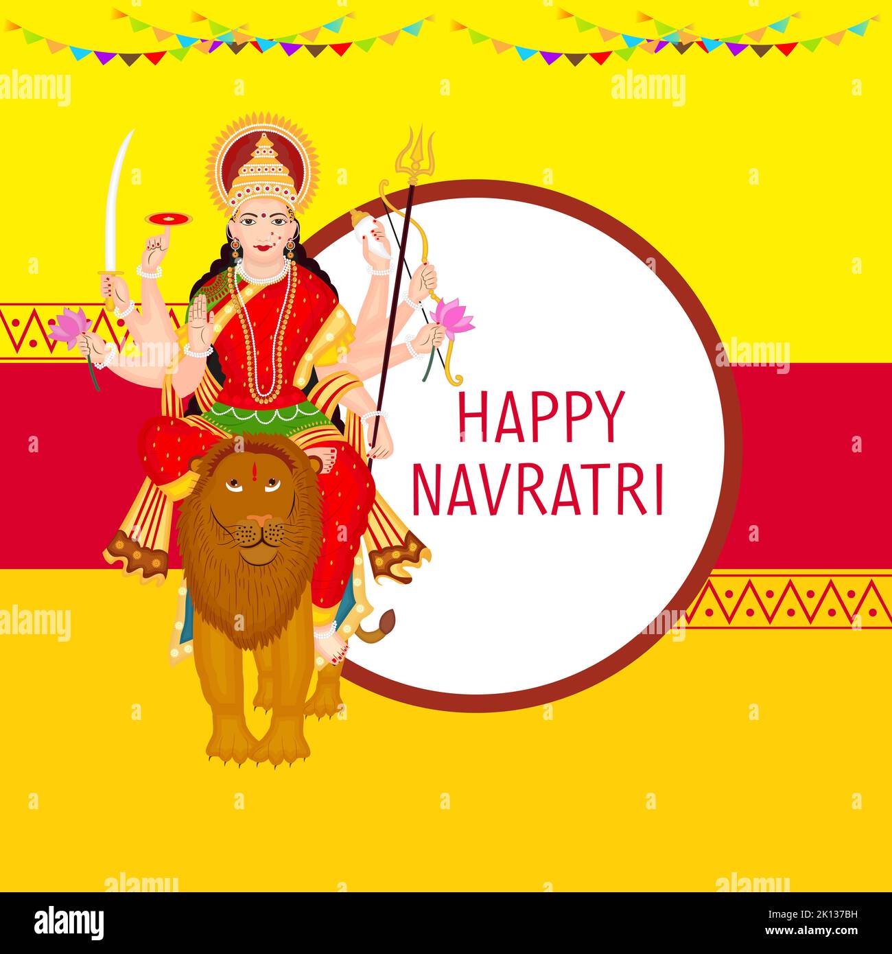 Vector illustration of Indian Festival,Navratri Celebration Stock Photo ...