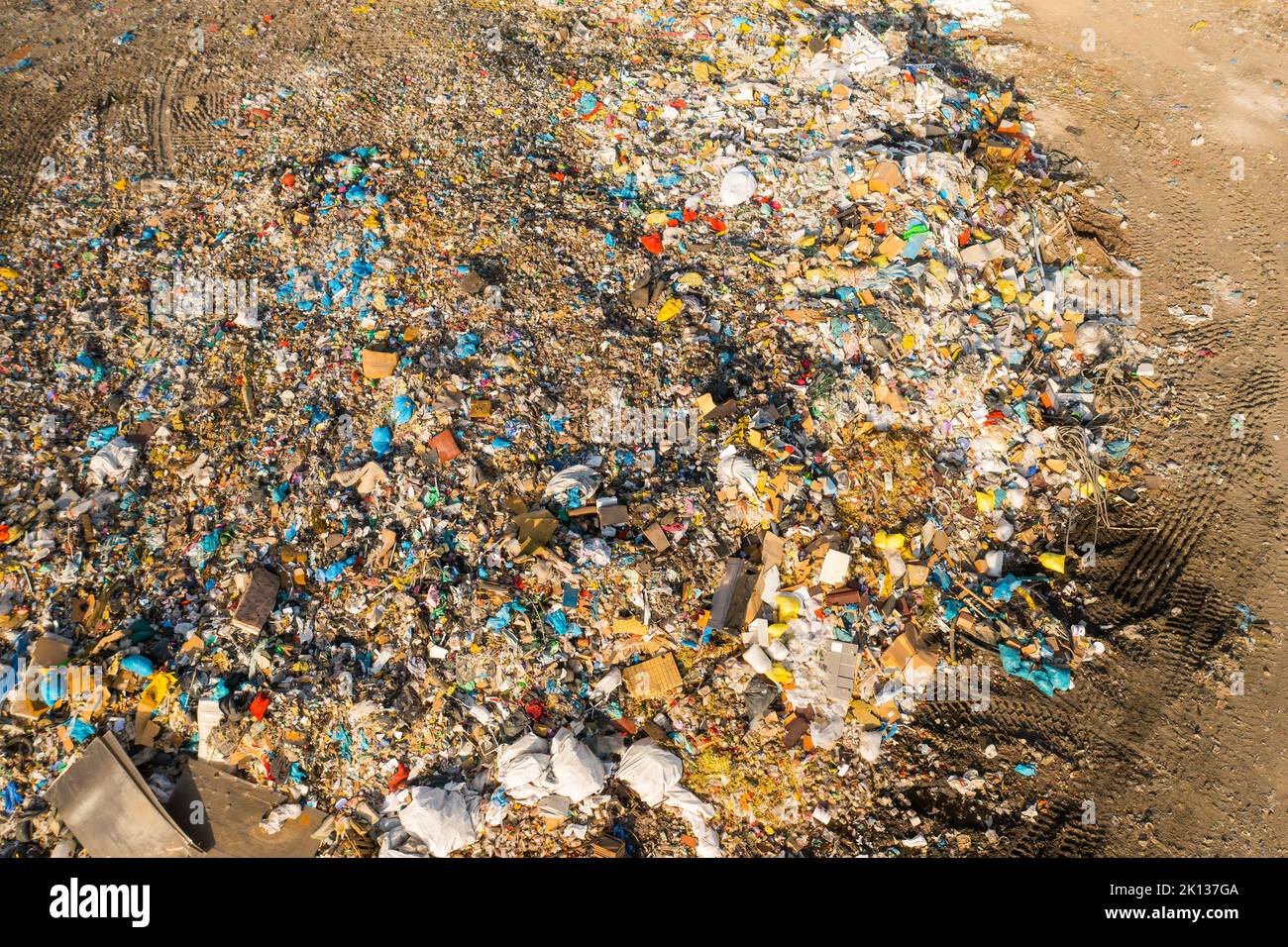 Environmental pollution caused by huge piles of plastic waste from ...