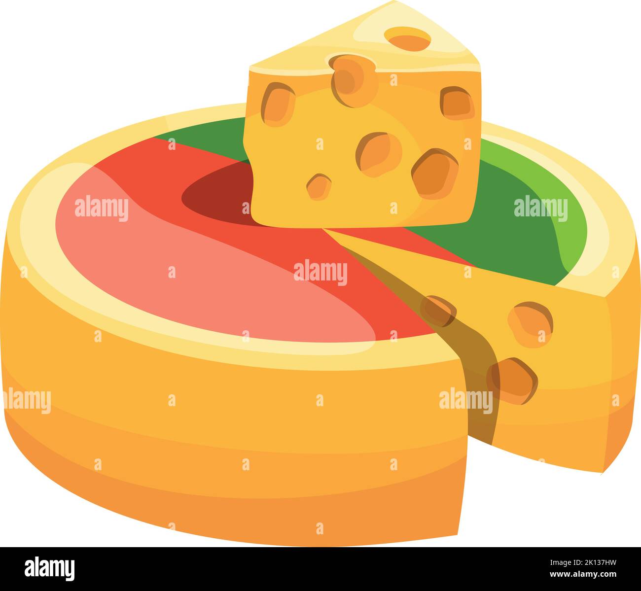 Wrapped cheese wheel. Round block cartoon icon Stock Vector Image & Art ...