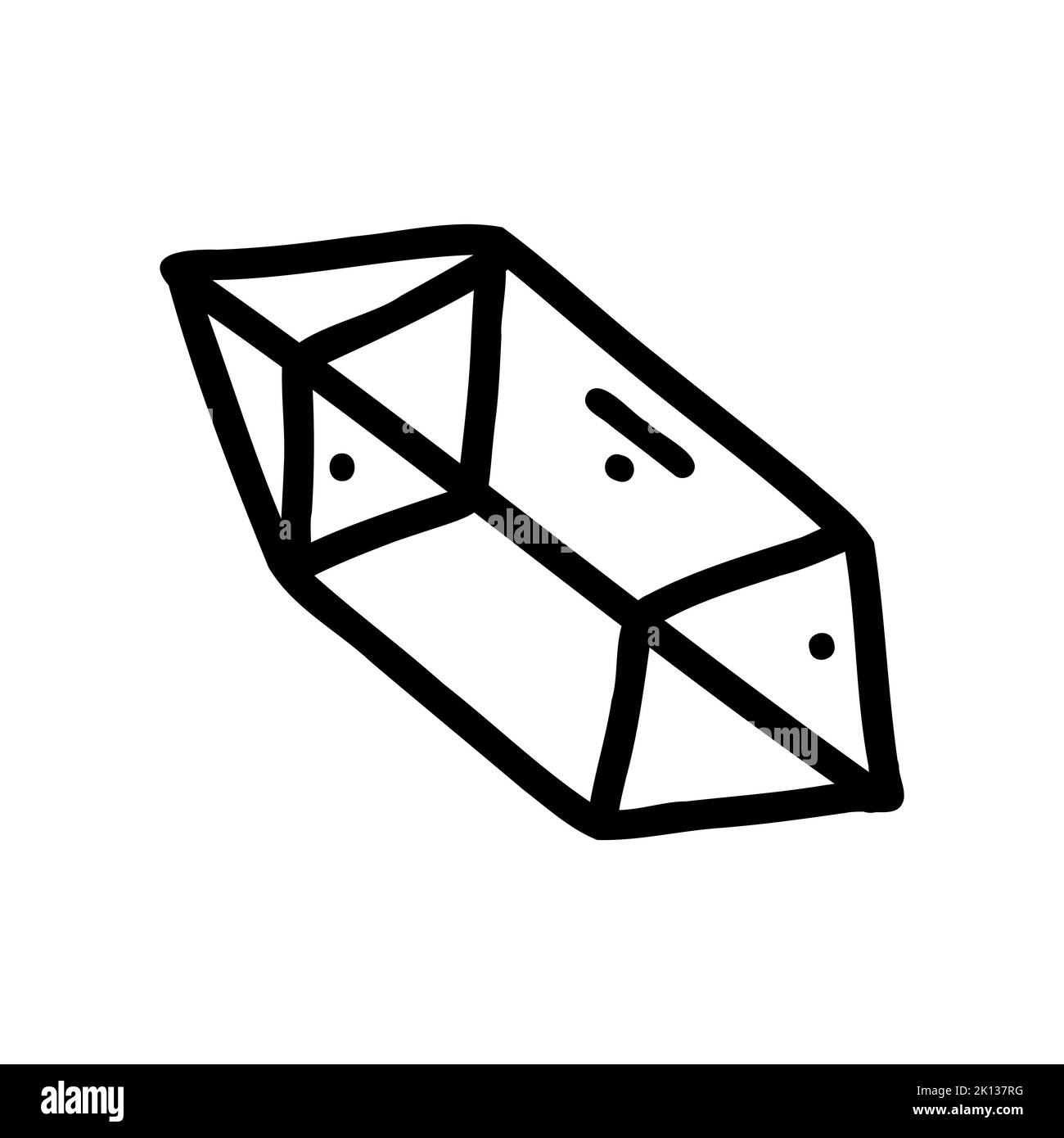 Hand drawn doodle crystal. Cartoon gemstones element, vector sketch ...