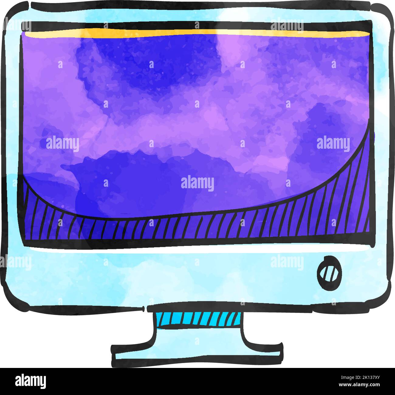 Desktop computer icon in watercolor style Stock Vector Image & Art - Alamy