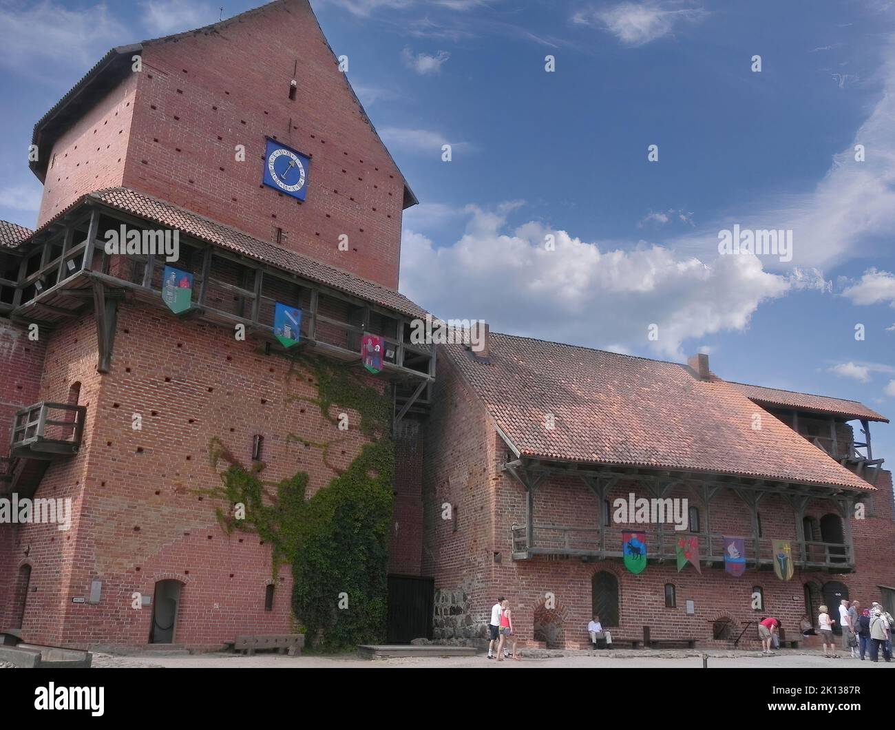 The majestic medieval castle of Turaida, Summer landscape. Gauja ...