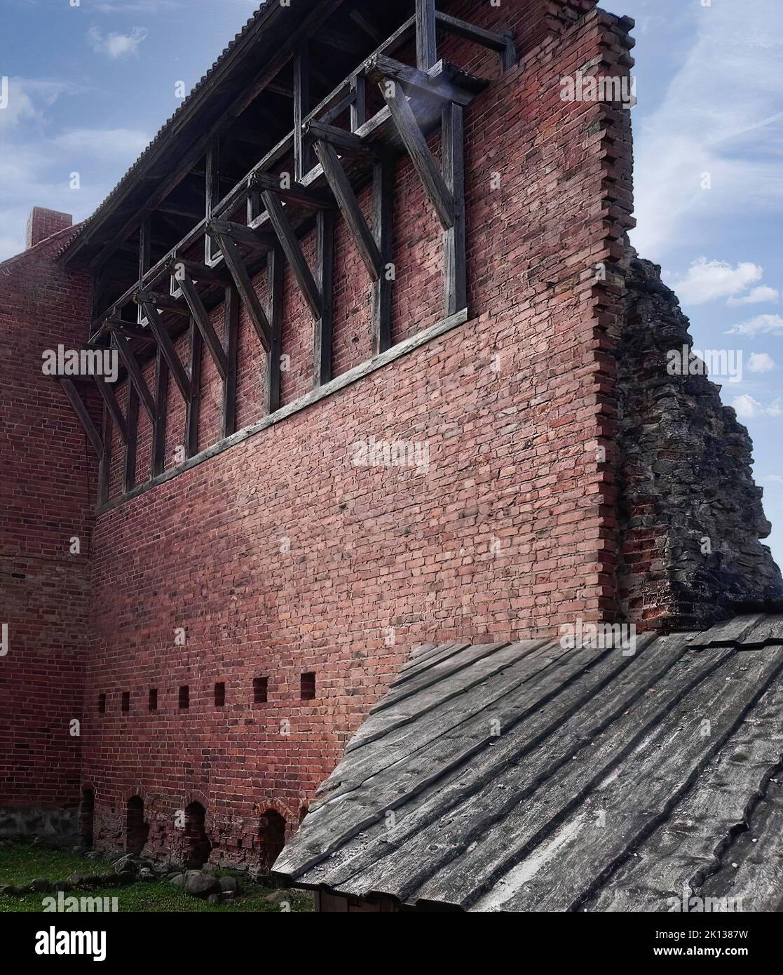 The majestic medieval castle of Turaida, Summer landscape. Gauja ...