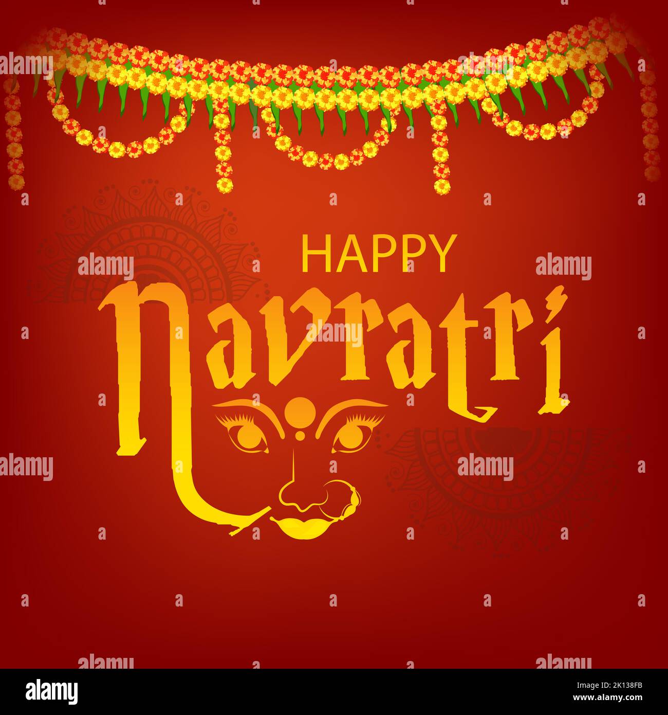 Vector illustration of Indian Festival,Navratri Celebration Stock Photo ...