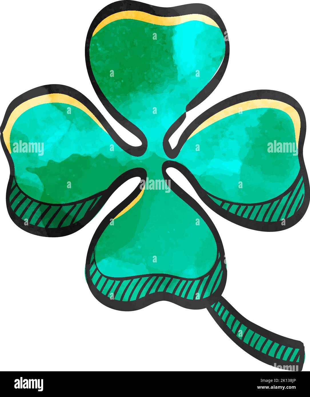 Watercolor hand drawn clover Stock Vector Images - Alamy