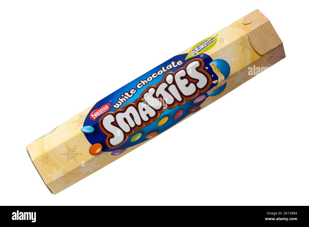 White Chocolate Smarties from Nestle isolated on white background in ...