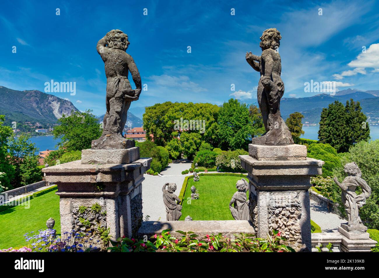 The gardens of Borromeo Palace, Isola Bella, Lake Maggiore, Verbania ...