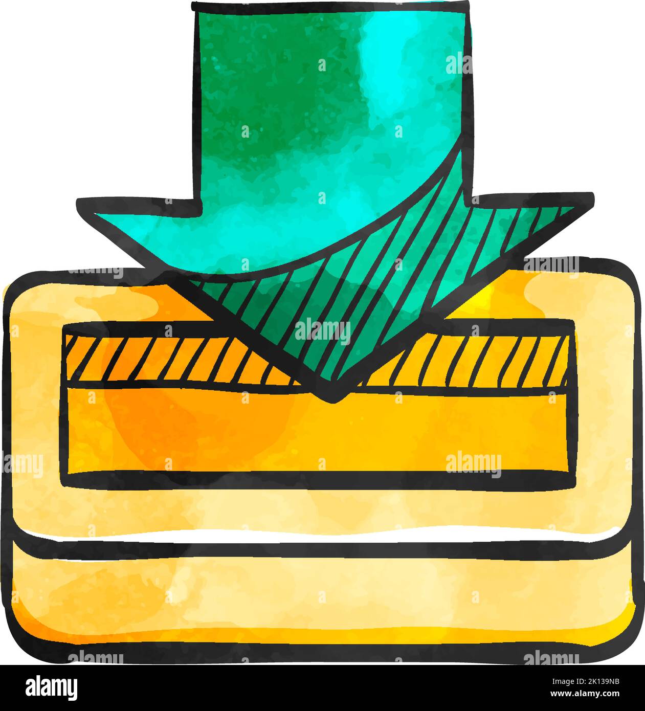 Download icon in watercolor style Stock Vector Image & Art - Alamy