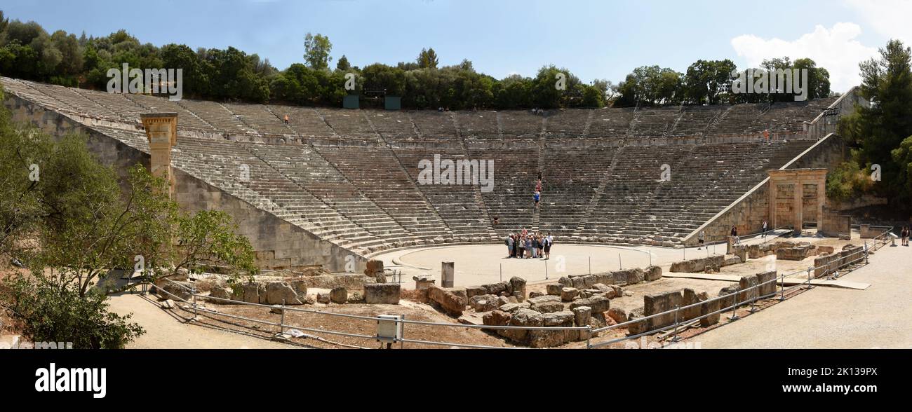 Ancient theatre of Asclepieion, in the ancint city of Epidaurus, UNESCO ...