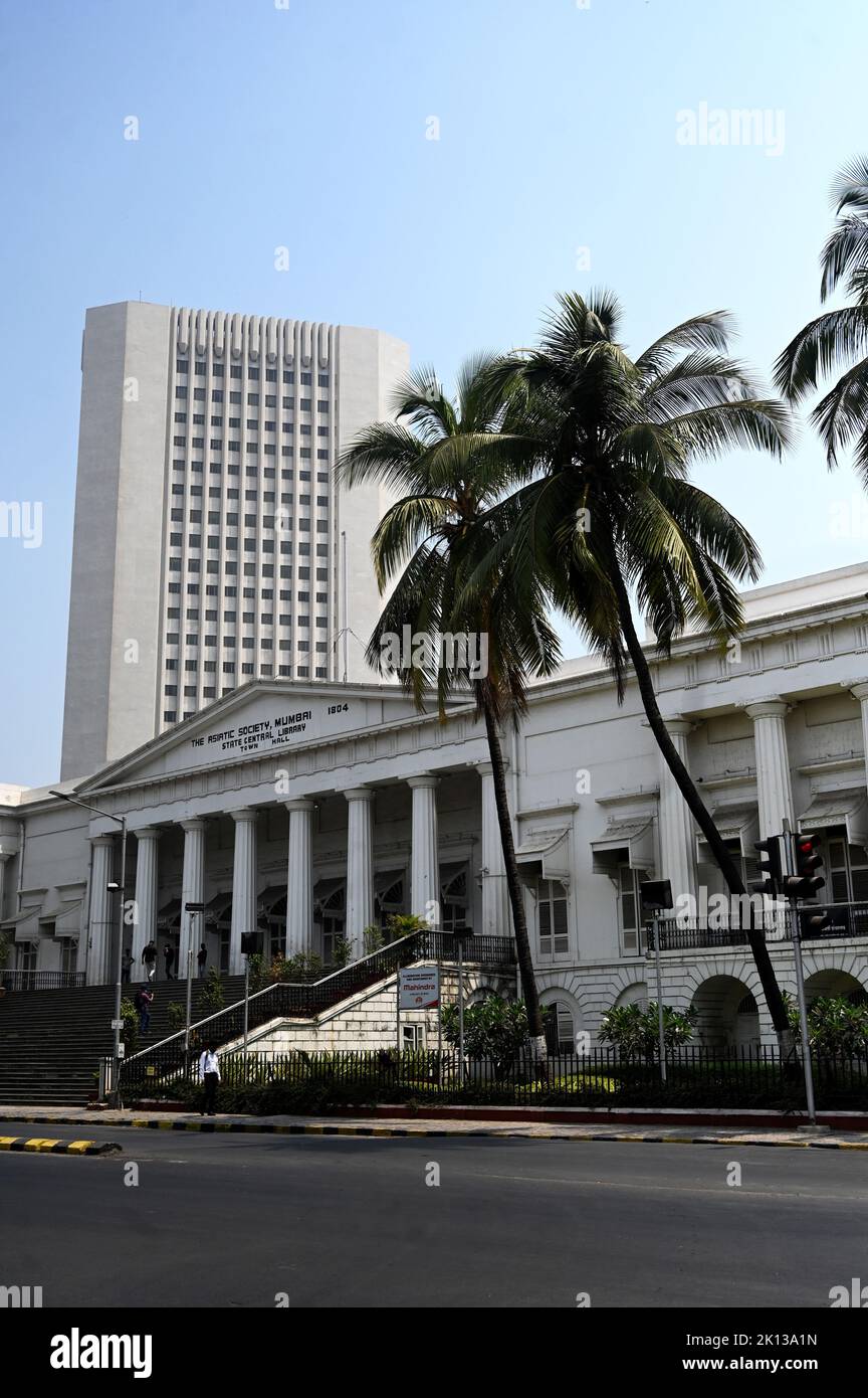 Modern skyscraper block towers above the 200 year old Asiatic Society ...