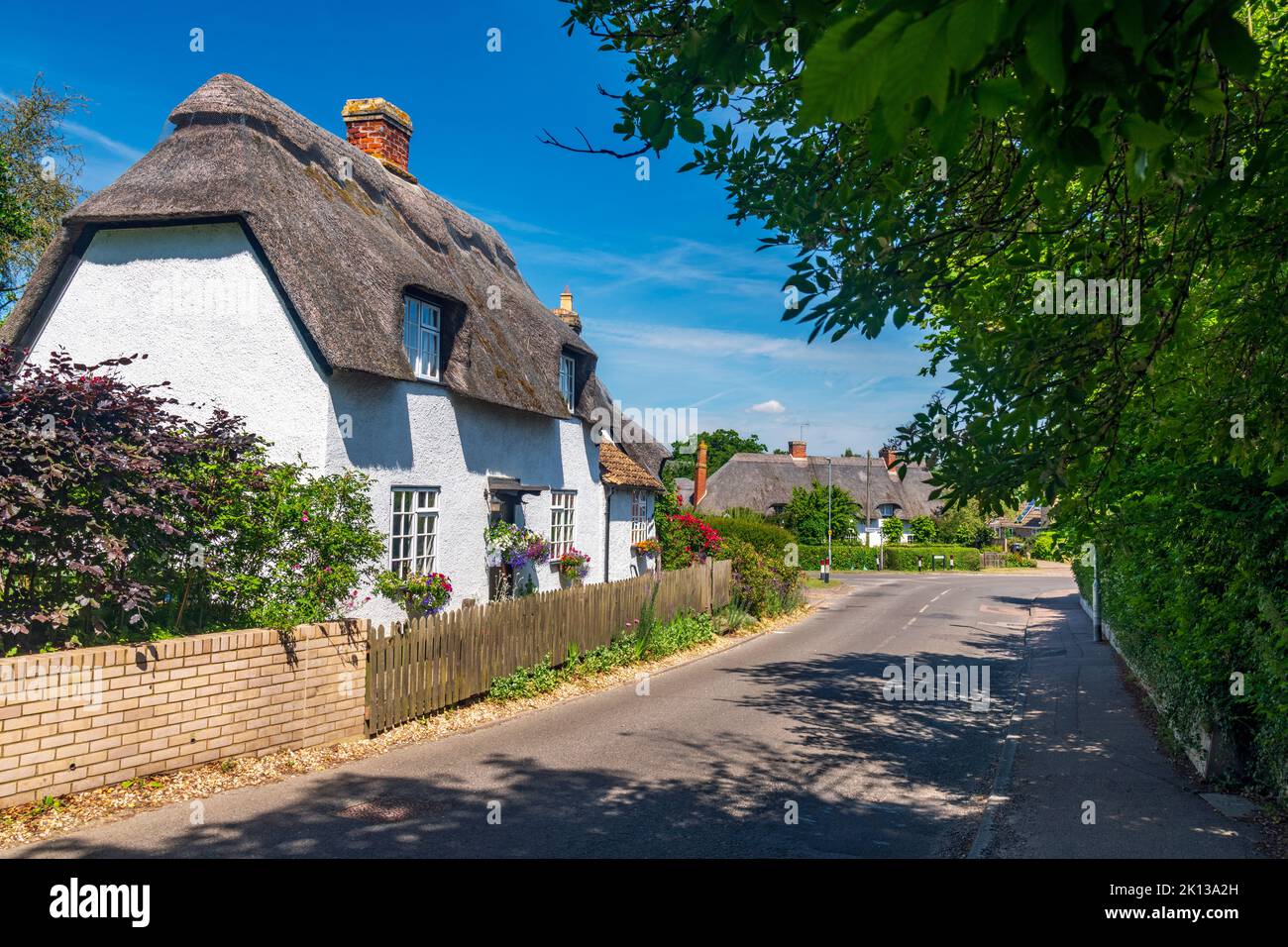 Traditional thatched cottage, Bourn, Cambridgeshire, England, United ...