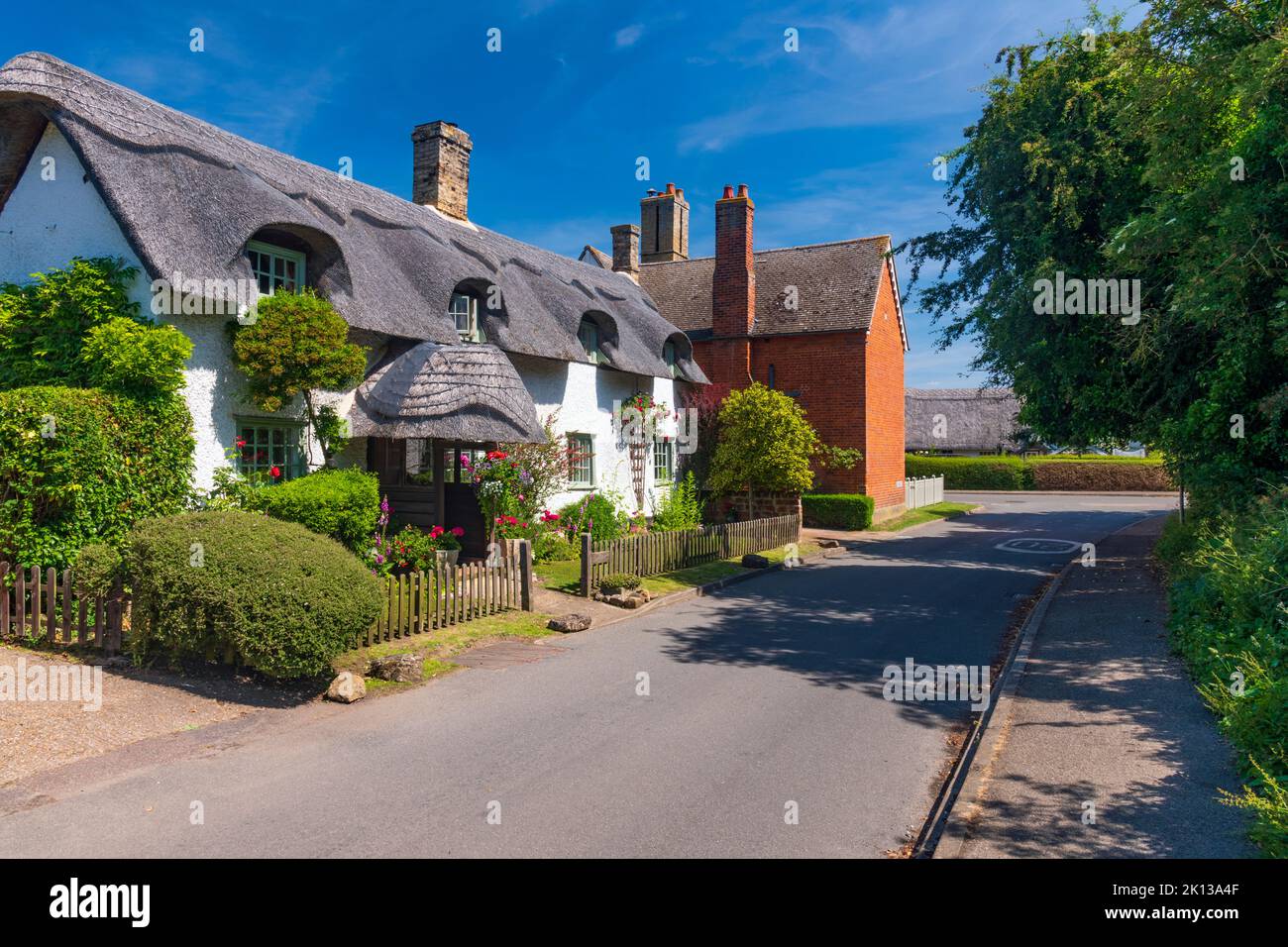 Traditional thatched cottage, Bourn, Cambridgeshire, England, United ...
