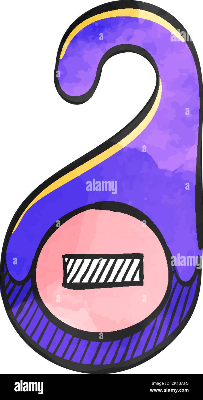 Door handle label icon in watercolor style Stock Vector Image & Art - Alamy