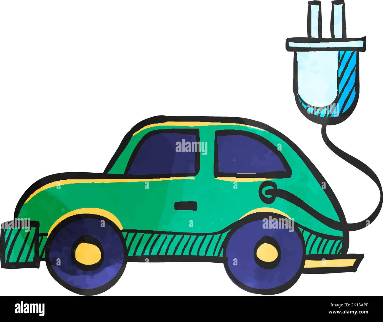 Electric car refuel power Stock Vector Images - Alamy