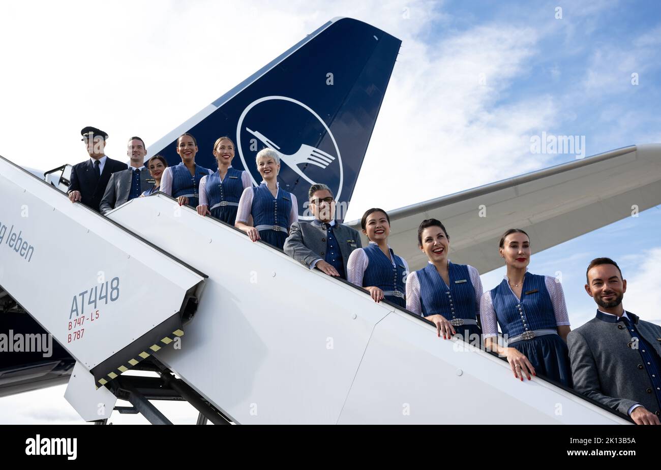 Munich, Germany. 15th Sep, 2022. Lufthansa flight attendants in ...