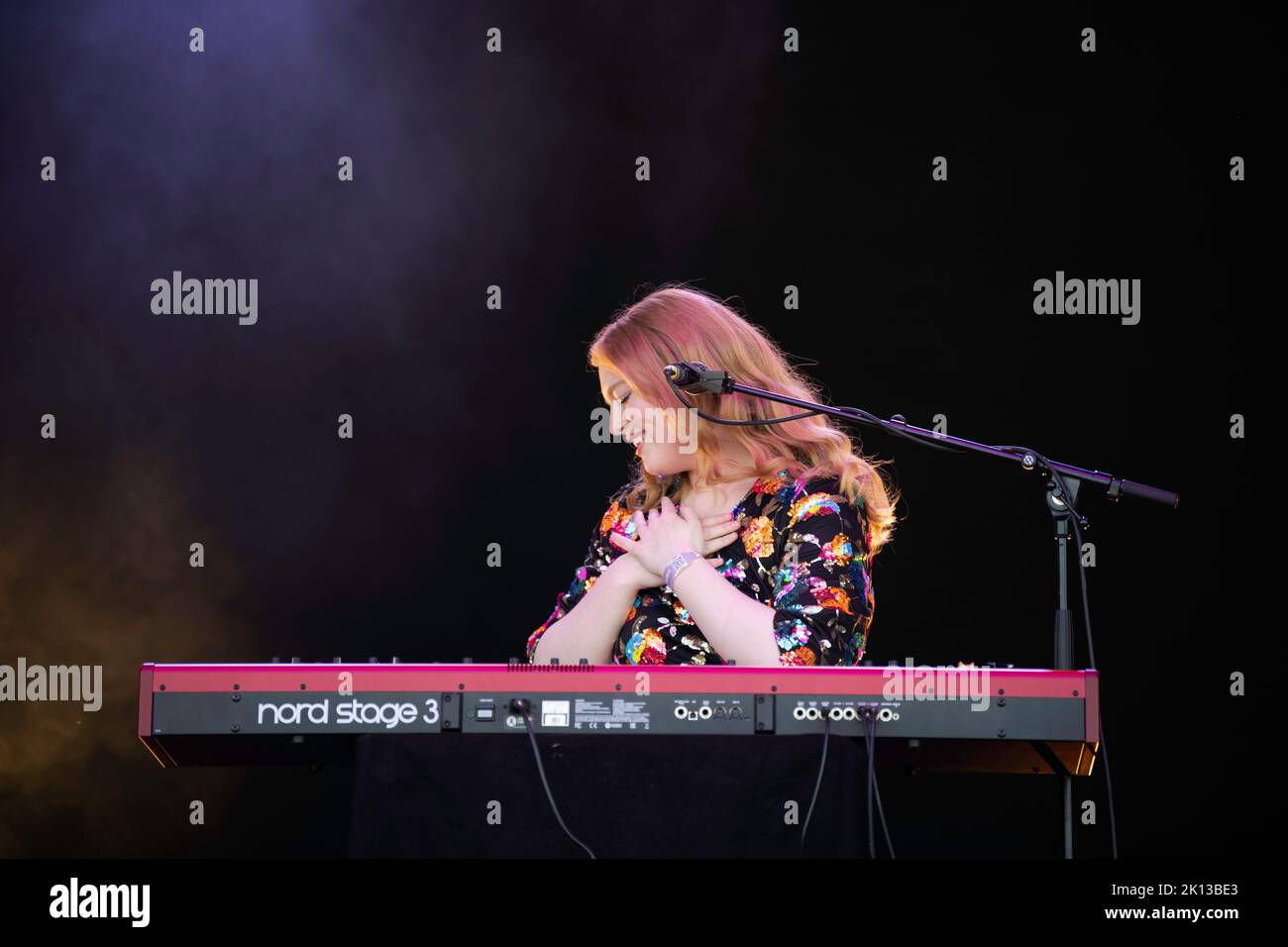 British pop singer, Freya Ridings, performing live at the Tempelhof ...