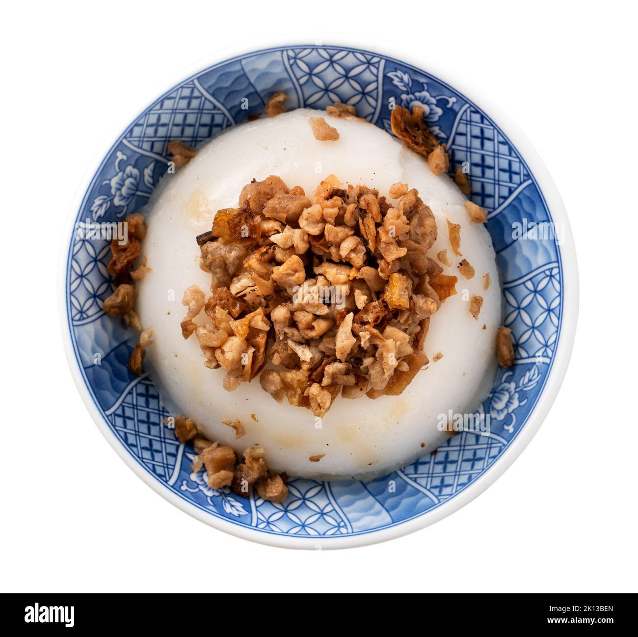 Taiwanese savory rice pudding Wa gui, rice cake with chopped dried ...