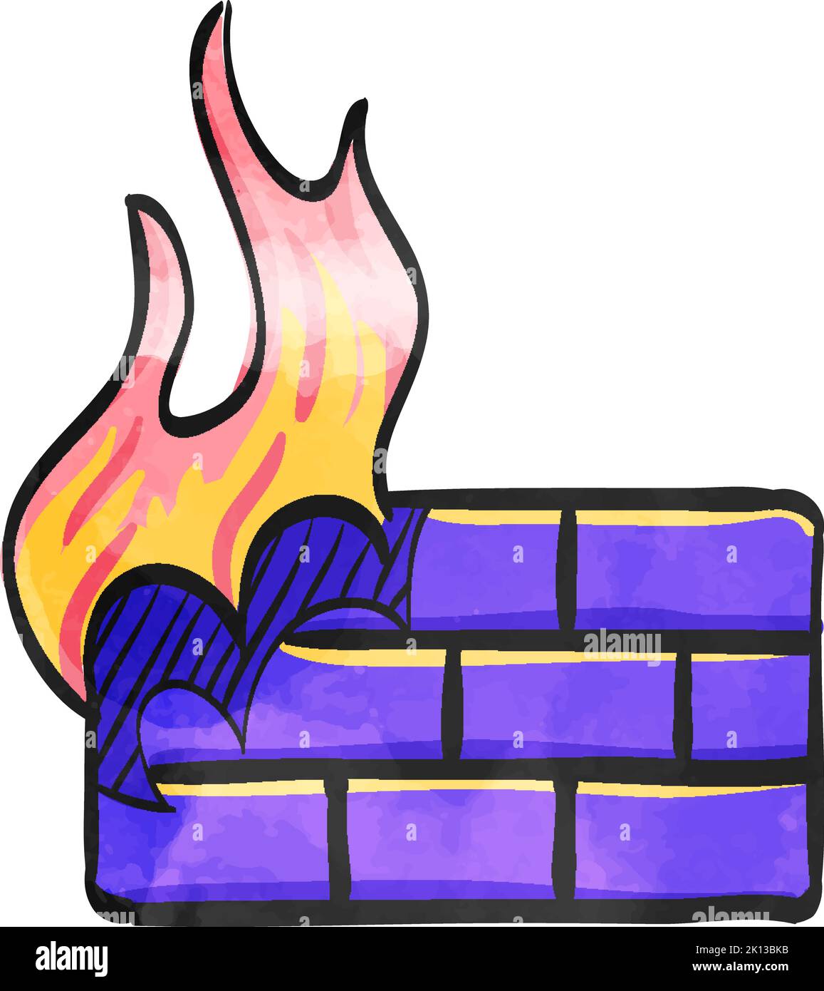 Firewall icon in watercolor style Stock Vector Image & Art - Alamy