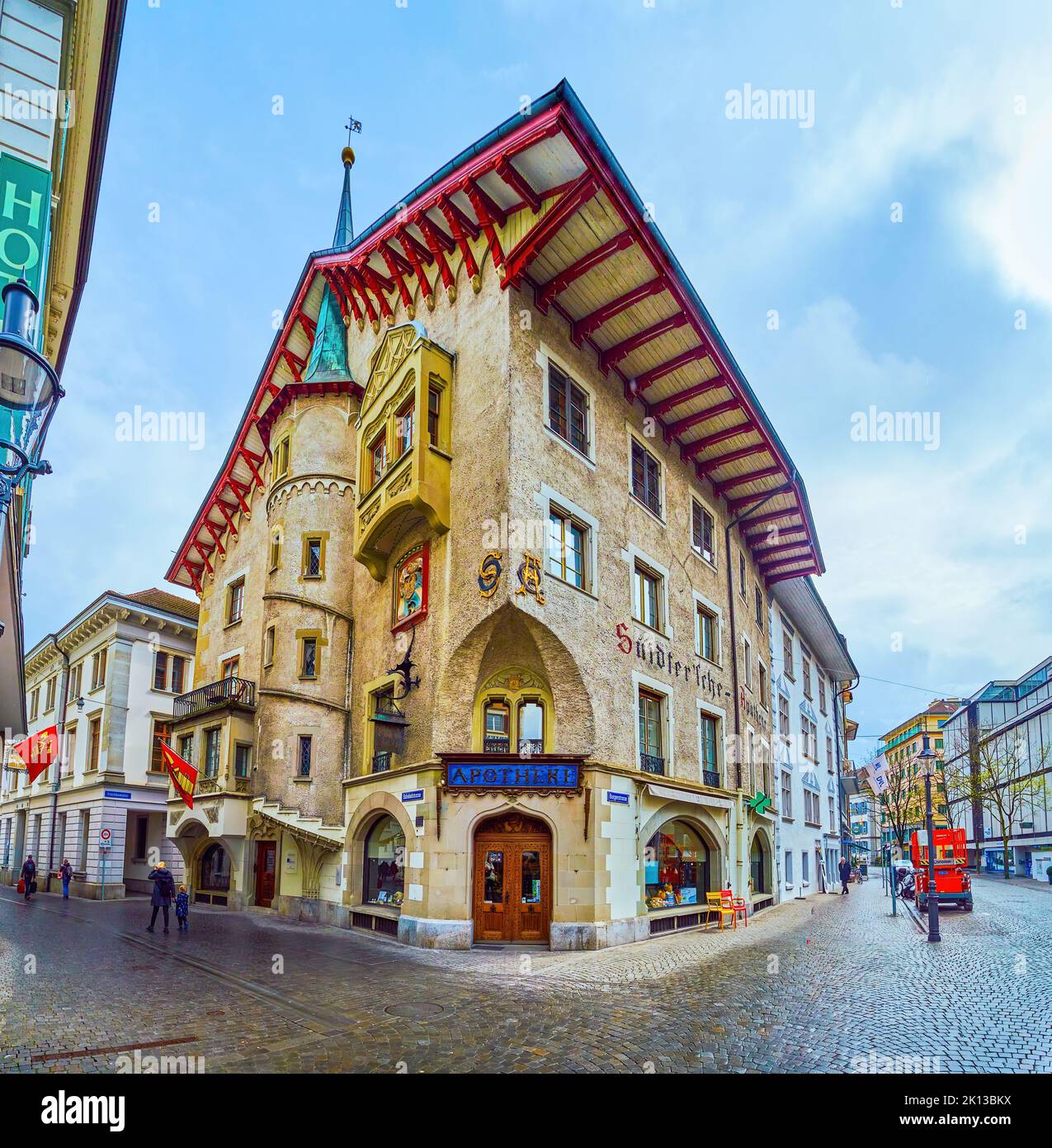LUCERNE, SWITZERLAND - MARCH 30, 2022: The outstanding Gothic building ...