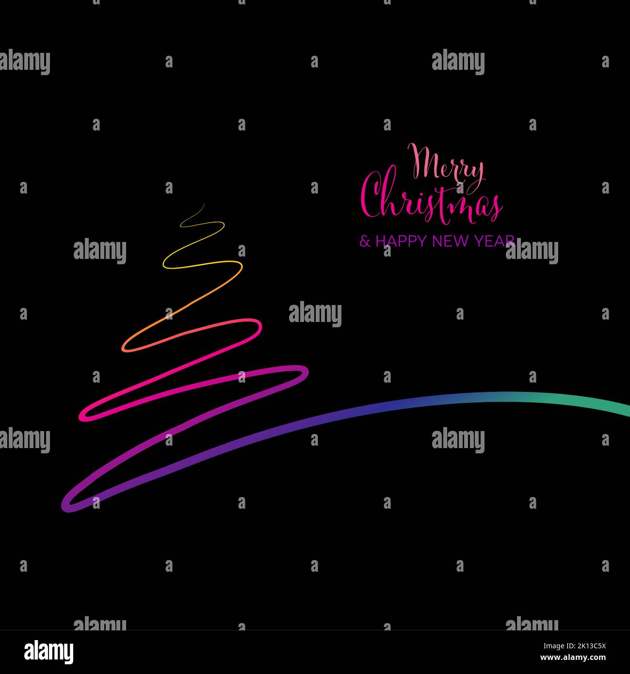 Vector dark modern simple trendy christmas card with abstract ...