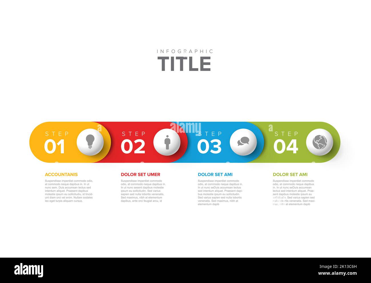 Four steps sequence process diagram Stock Vector Images - Alamy