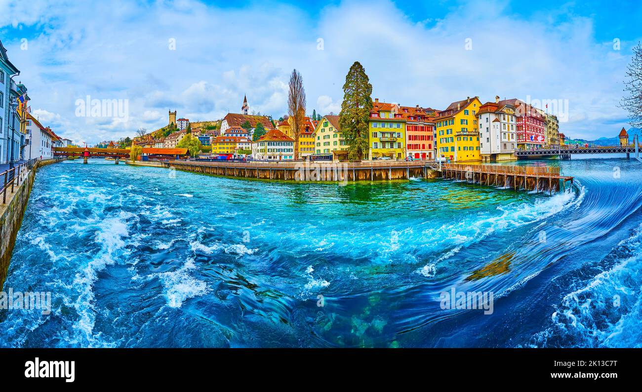 Great panorama of historical Altstadt with dominant medieval landmarks ...