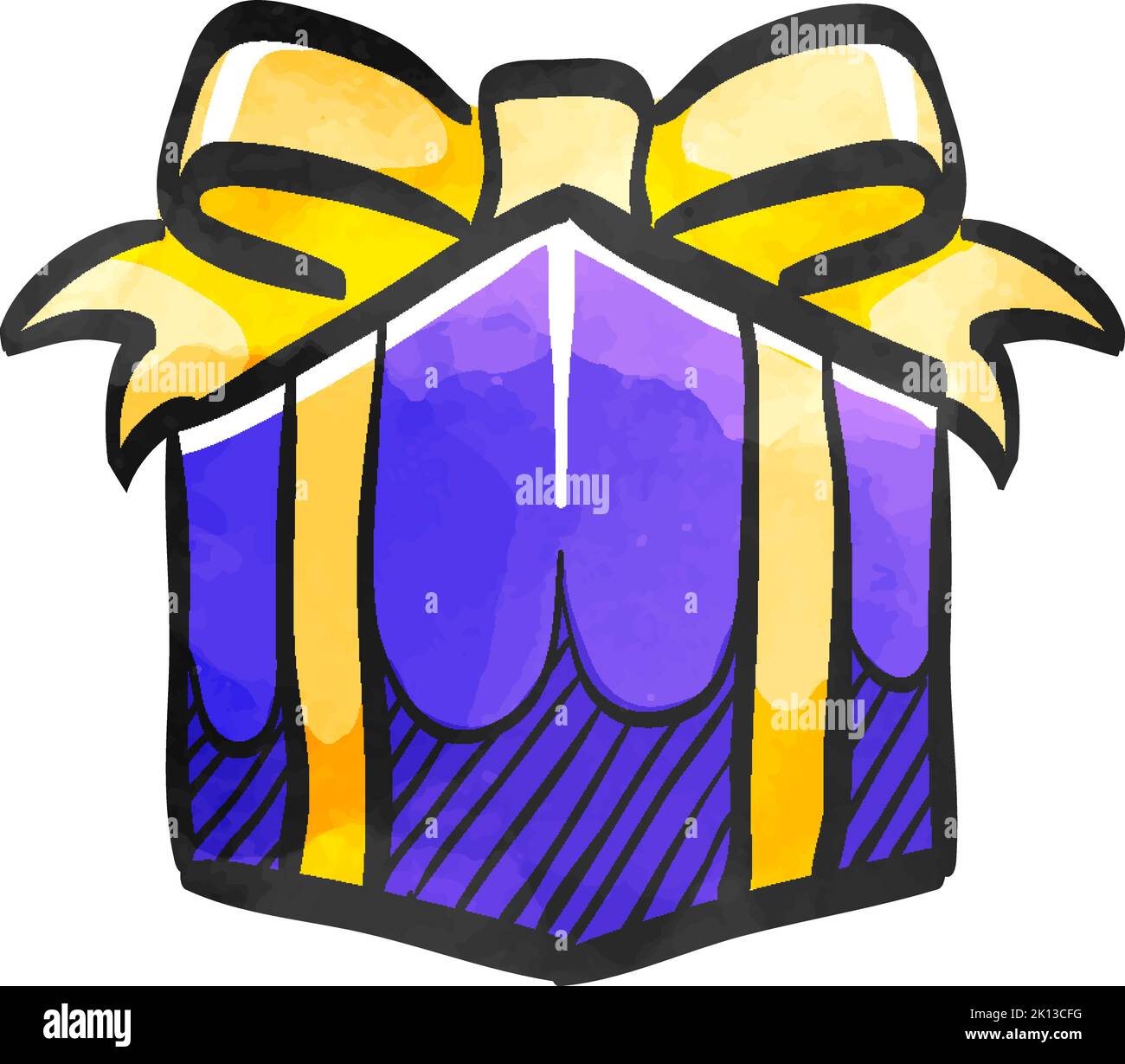 Gift box icon in watercolor style Stock Vector Image & Art - Alamy