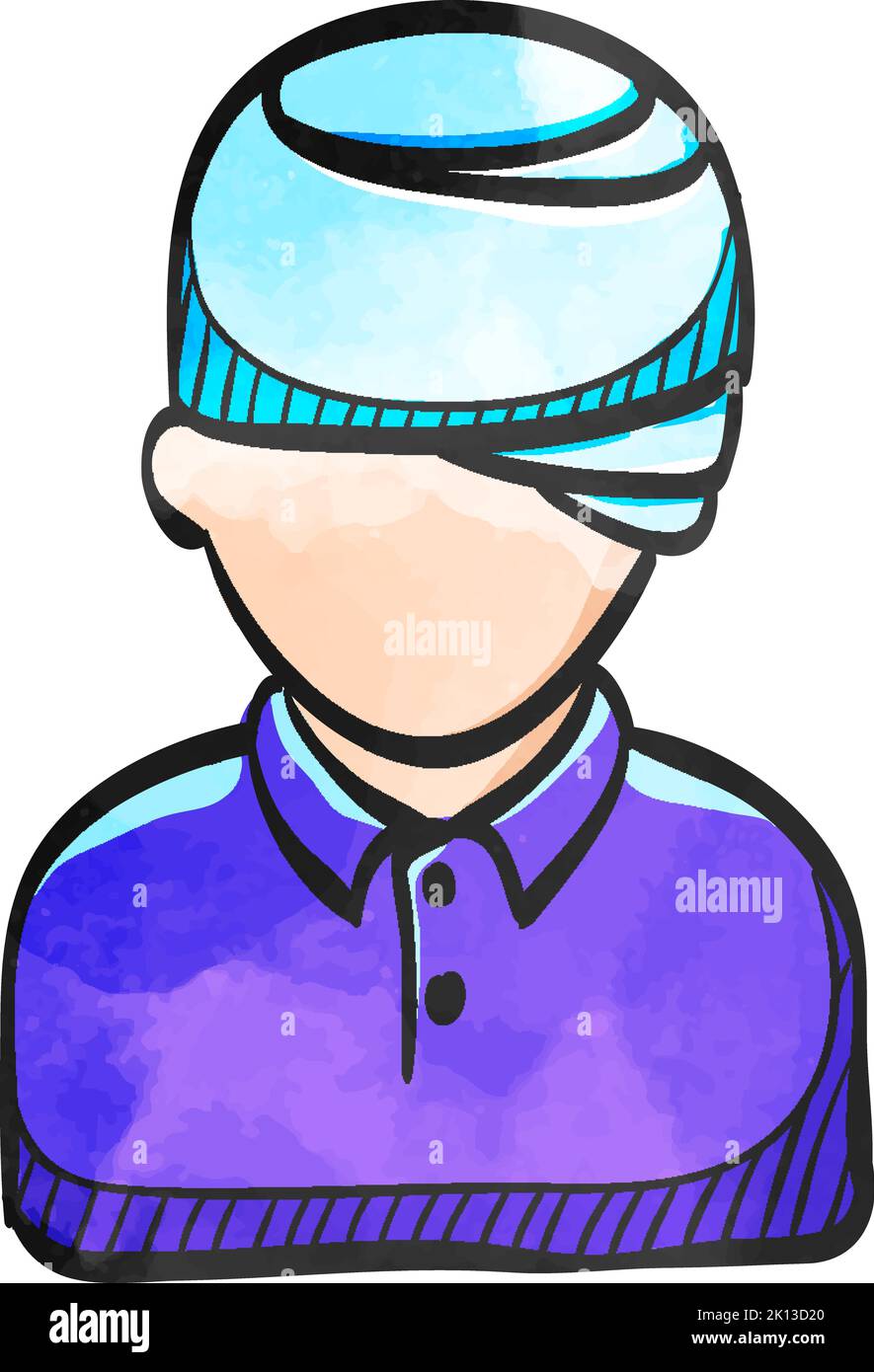 Injured head icon in watercolor style Stock Vector Image & Art - Alamy