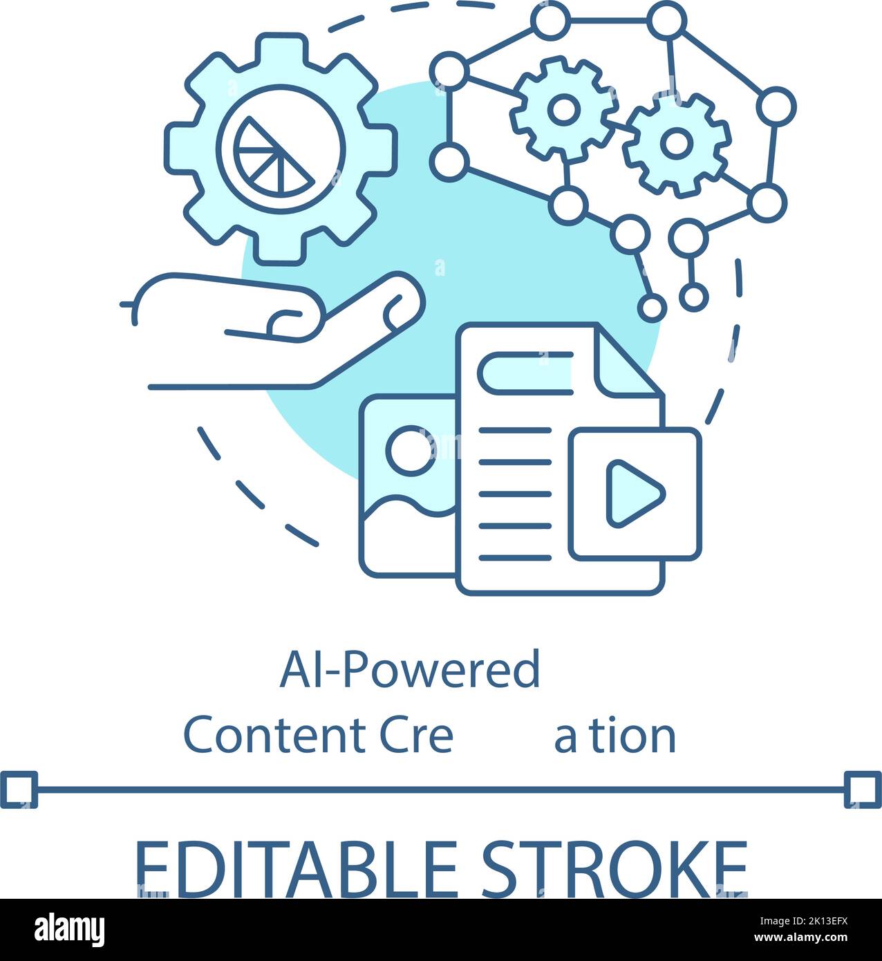 AI powered content creation turquoise concept icon Stock Vector Image & Art - Alamy