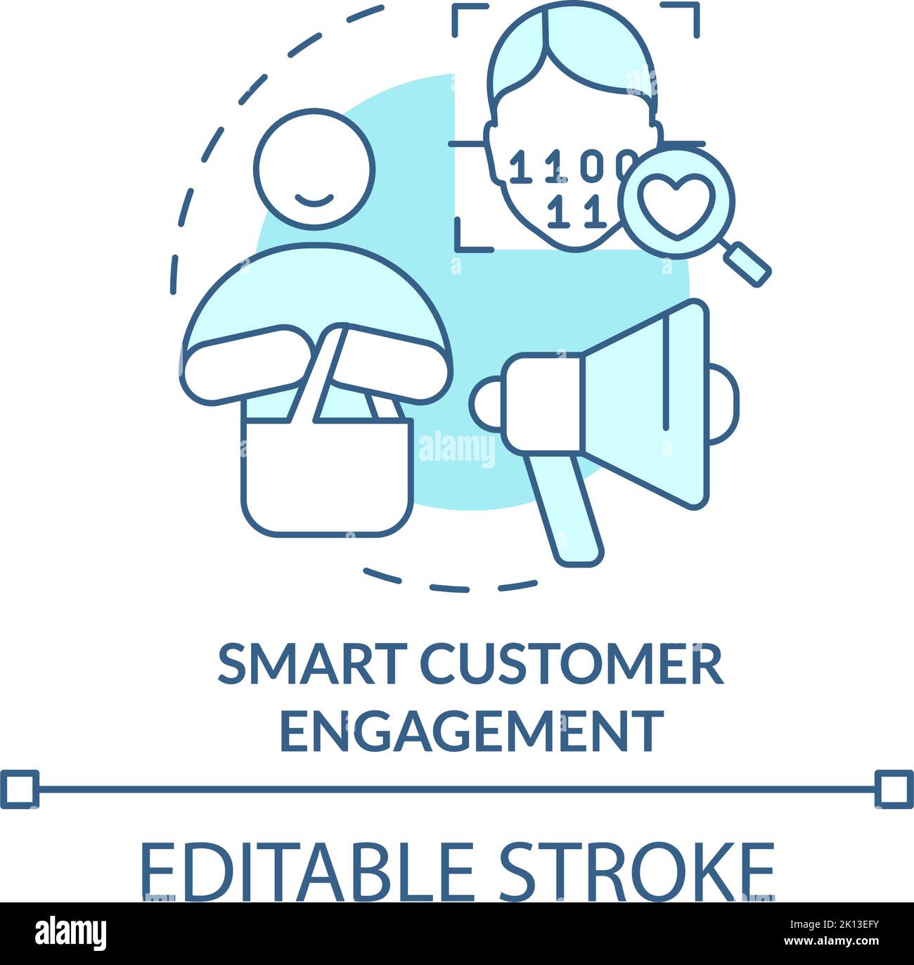 Smart customer engagement turquoise concept icon Stock Vector Image & Art - Alamy