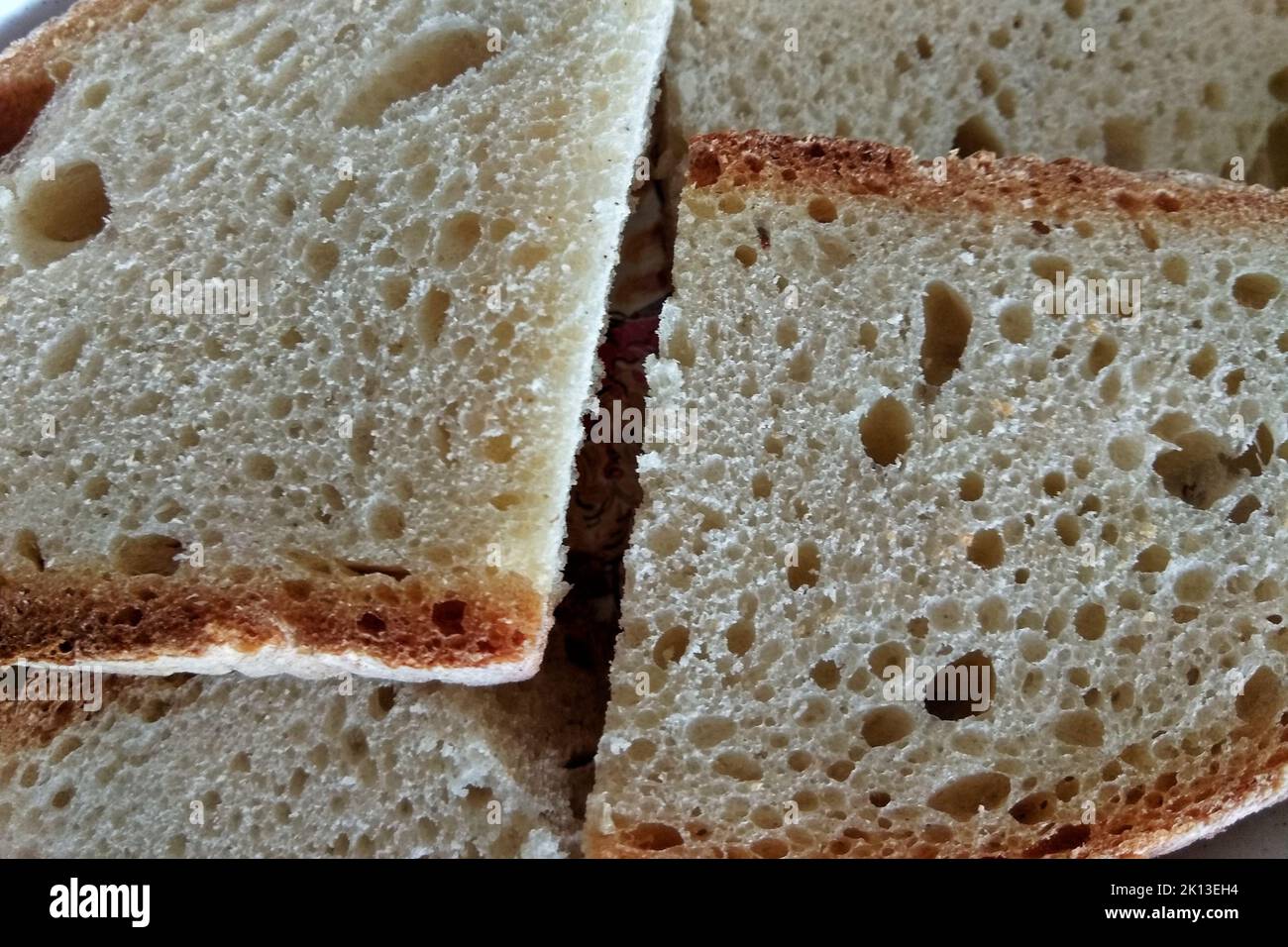 A close up of bread slices Stock Photo - Alamy