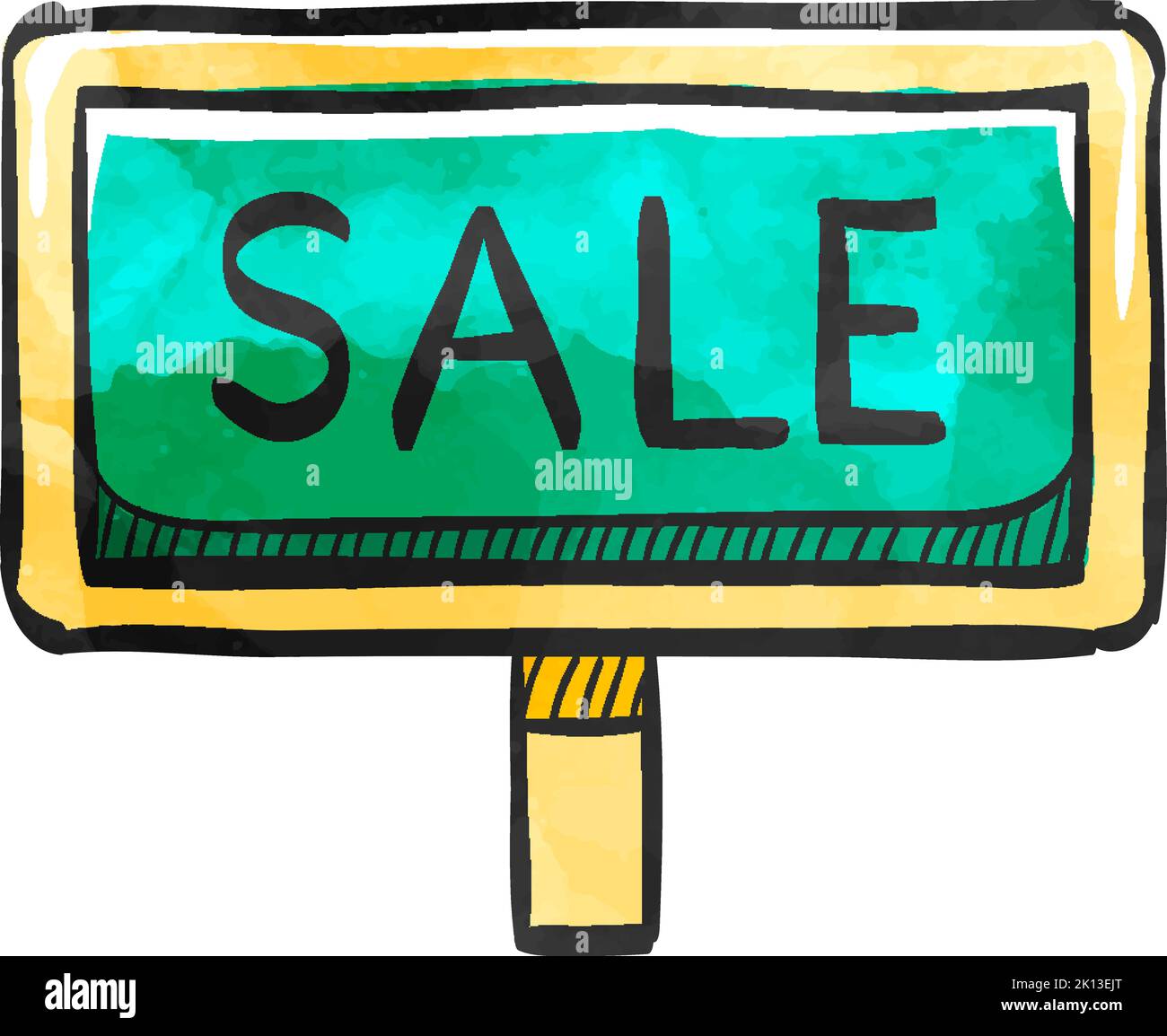 Sale sign icon in watercolor style Stock Vector Image & Art - Alamy