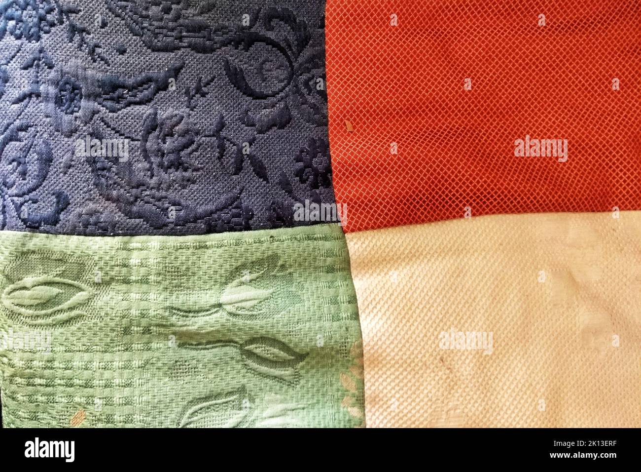 A close up of different fabric materials Stock Photo - Alamy