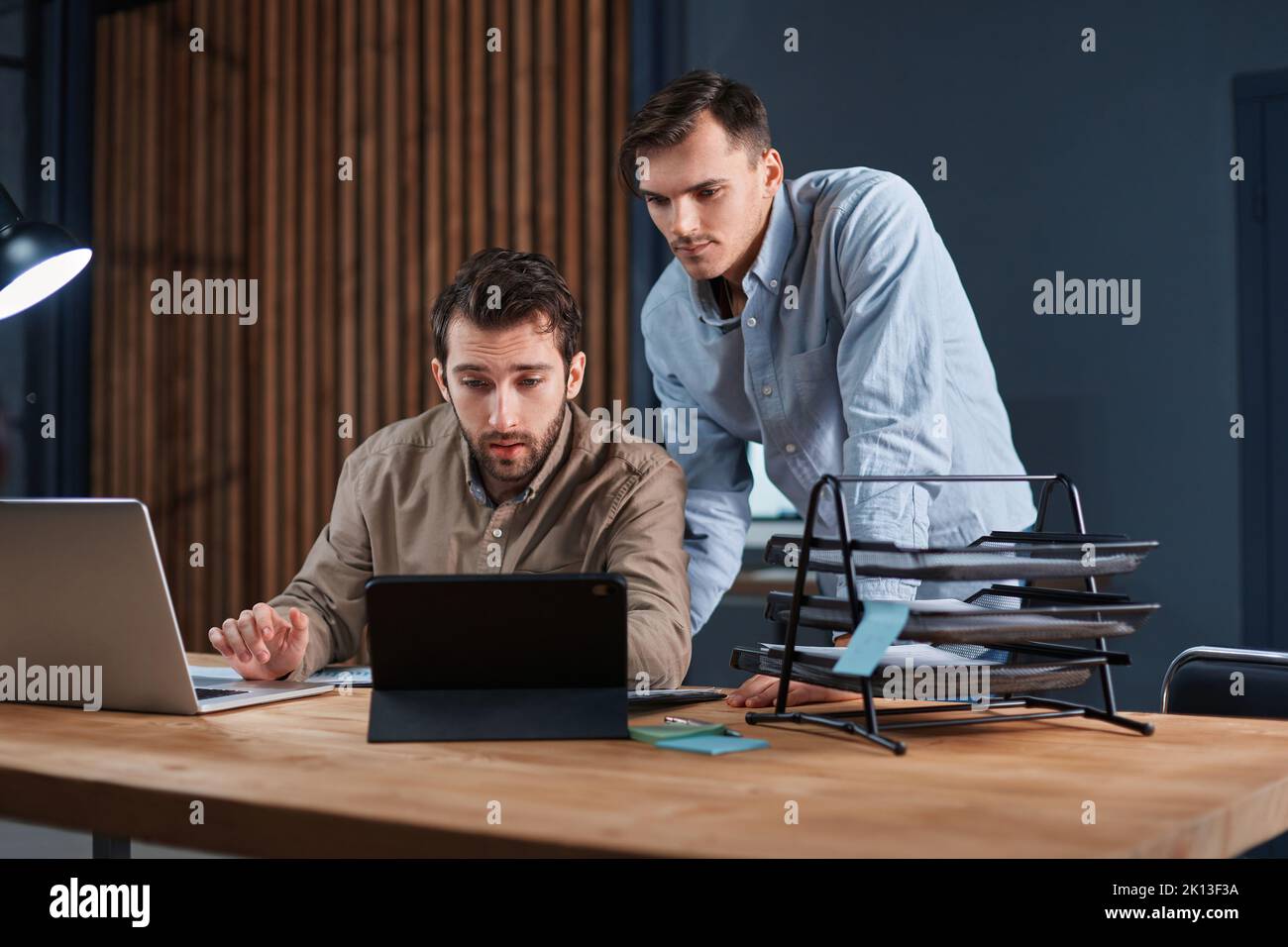 Corporate businessman working late night hi-res stock photography and ...
