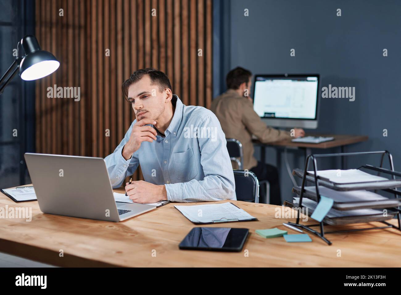 Tired night business man hi-res stock photography and images - Alamy