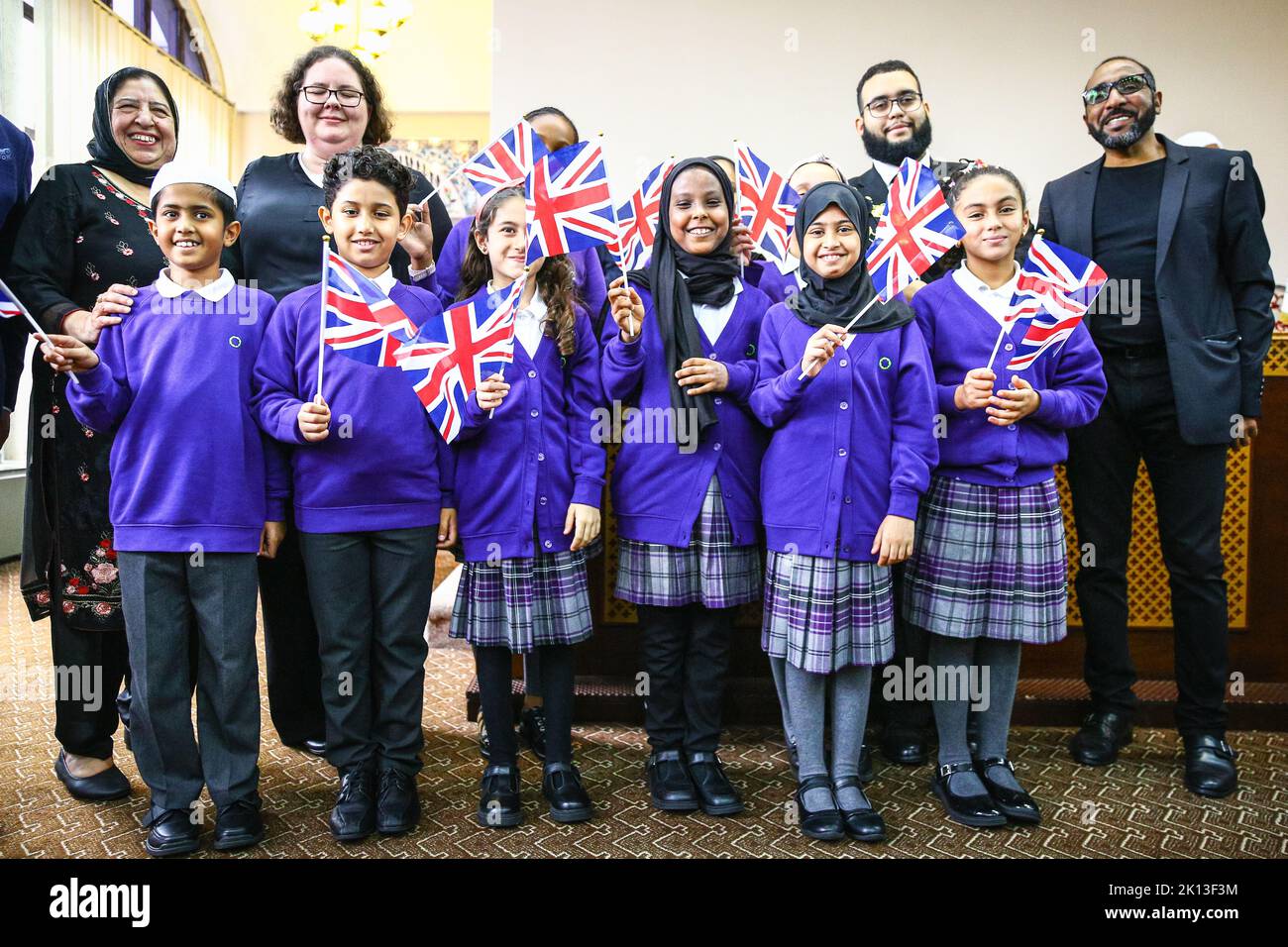 London, UK, 15th Sep 2022. (participating school children and attendees ...
