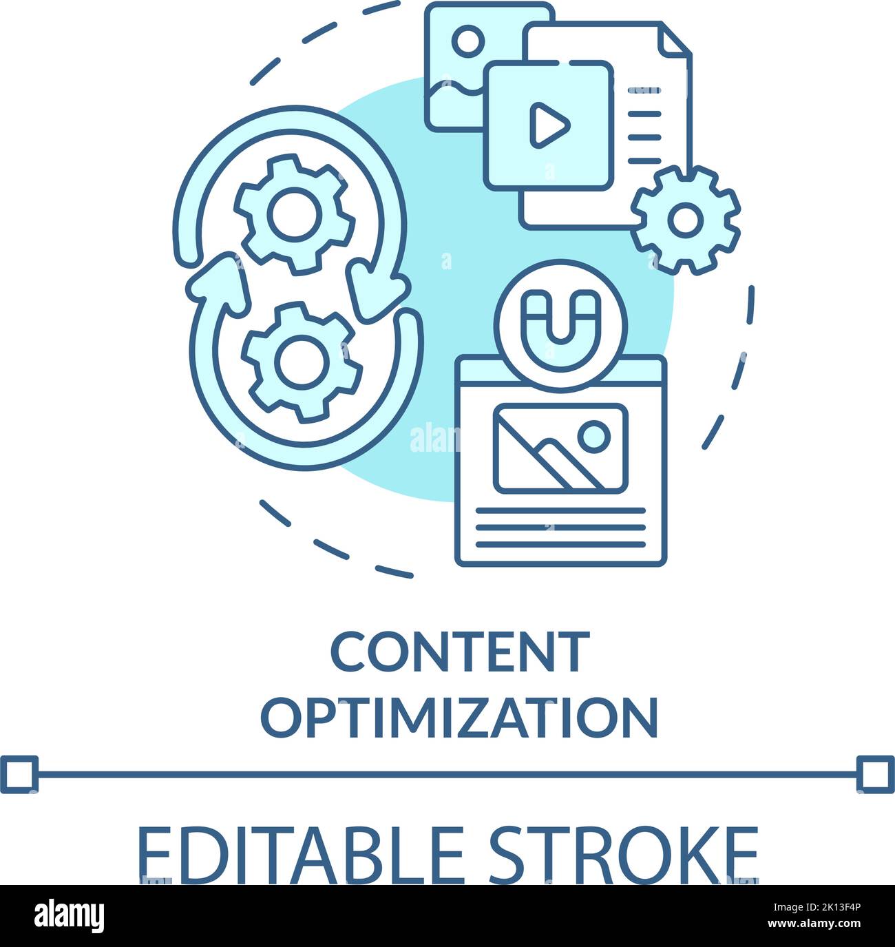 Content optimization turquoise concept icon Stock Vector Image & Art ...