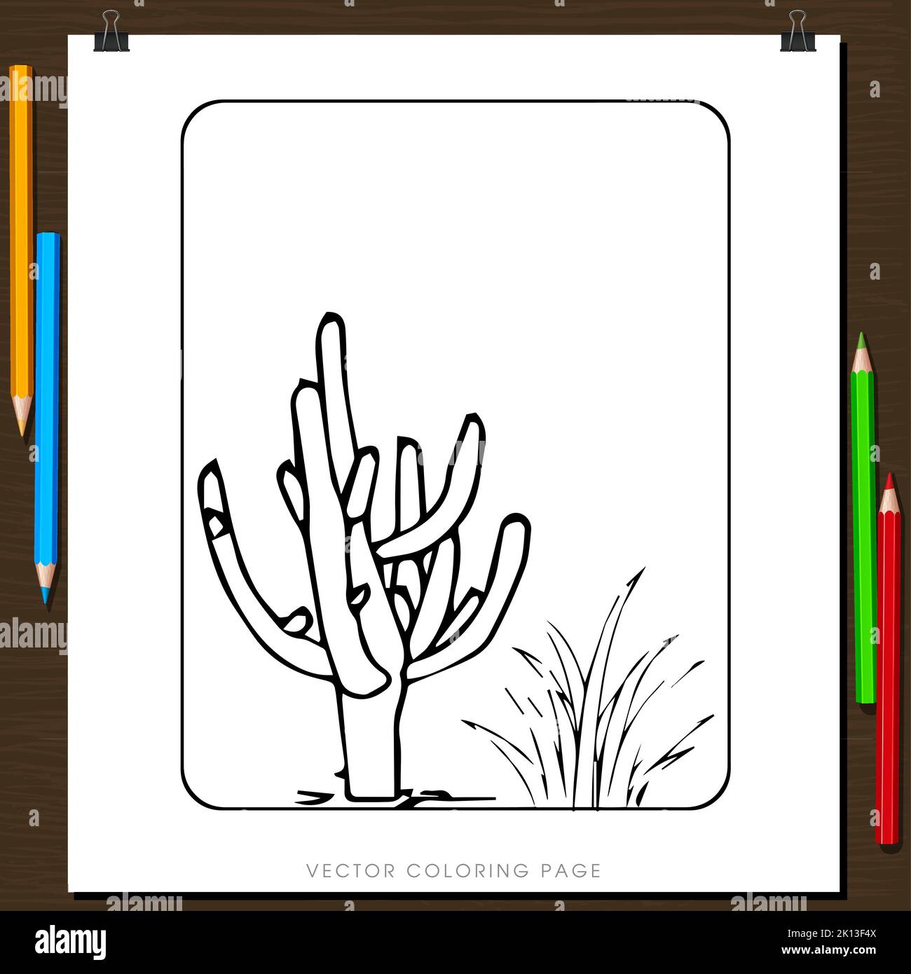 Saguaro Cactus Coloring Page