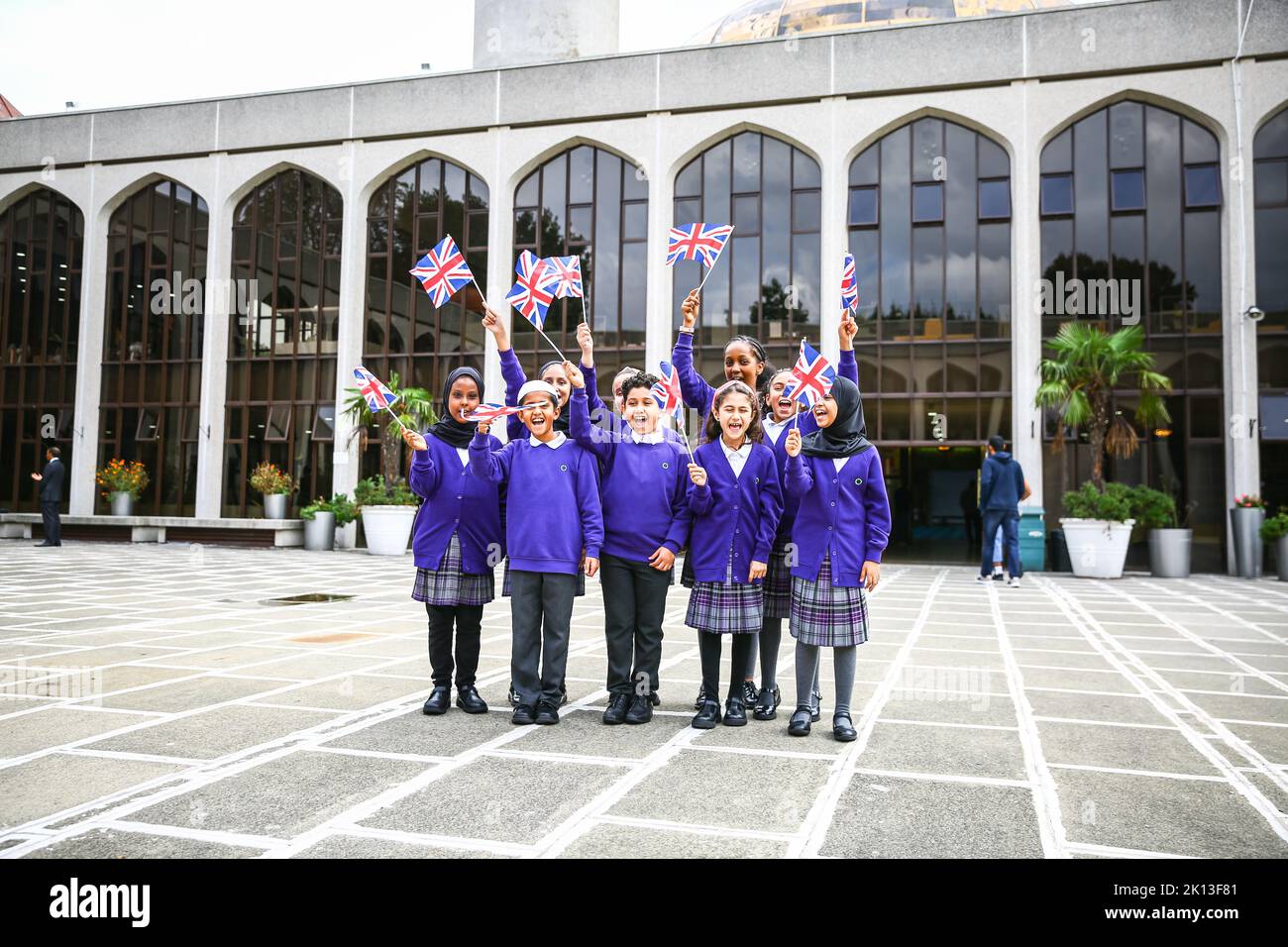 London, UK, 15th Sep 2022. (participating school children and attendees ...