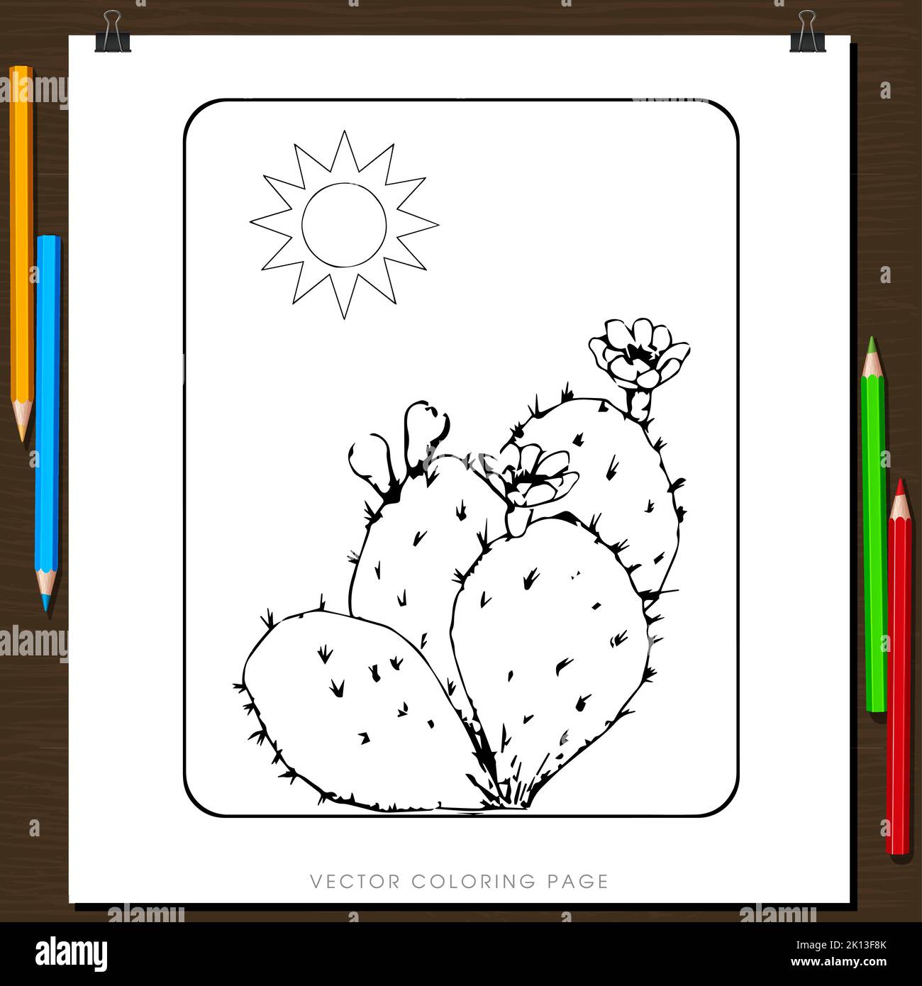 Prickly Pear Cactus Coloring Page