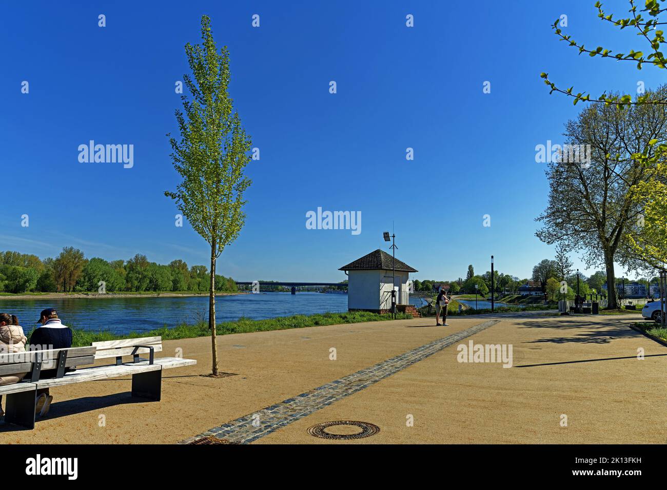 Fluß, Rhein, Pegel Speyer Rhein *** Local Caption *** Europe, Germany ...